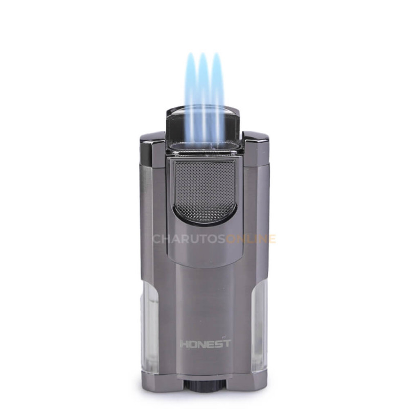 Isqueiro Maçarico Honest 3014 - Chumbo (3 Chamas)