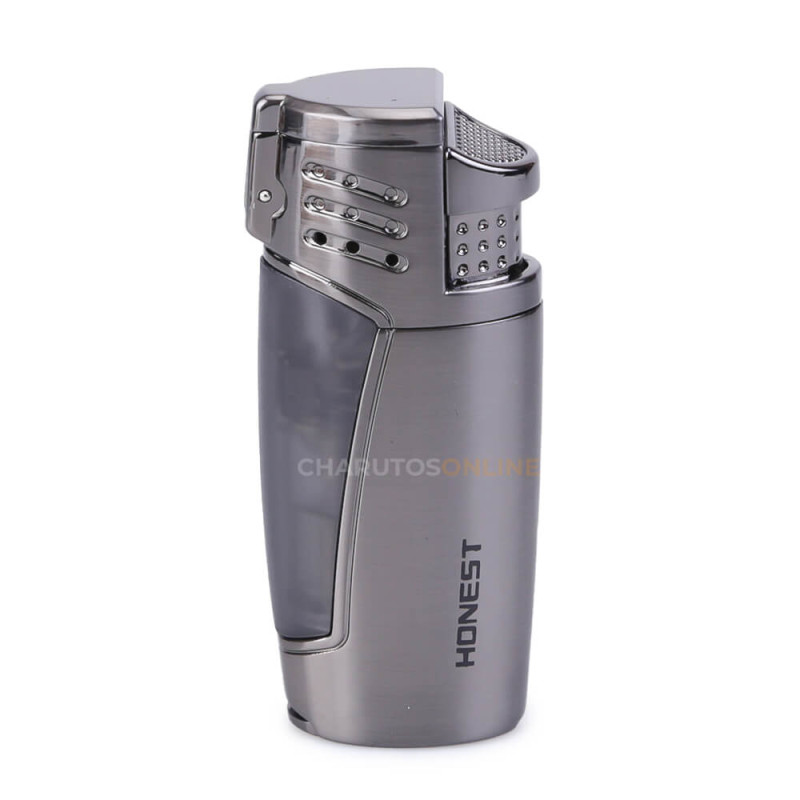 Isqueiro Maçarico Honest 3032 - Chumbo (3 Chamas)