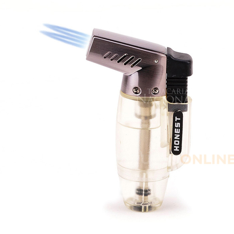 Isqueiro Maçarico Honest 304 - Transparente (2 Chamas)
