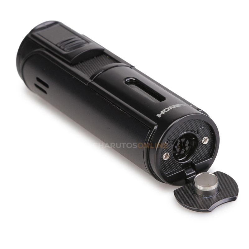 Isqueiro Maçarico Honest 465 - Preto (5 Chamas e Furador)