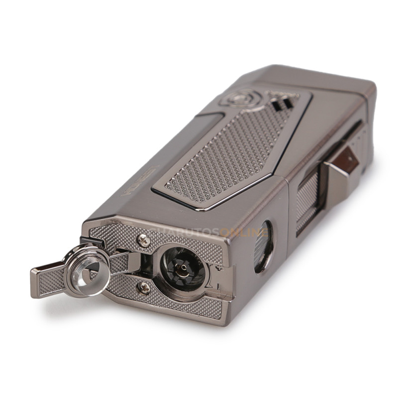 Isqueiro Maçarico Honest 769 - Chumbo (4 Chamas e Furador)