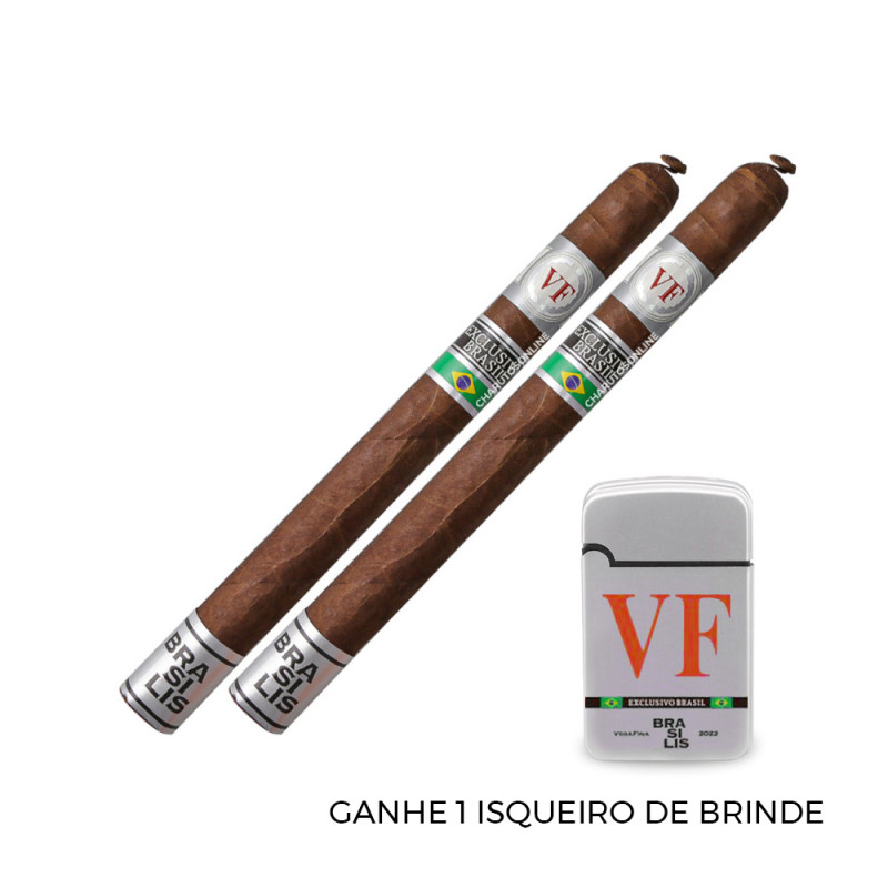 Kit 2 Charuto Vegafina Classico Brasilis - Ganhe 1 Isqueiro Grátis